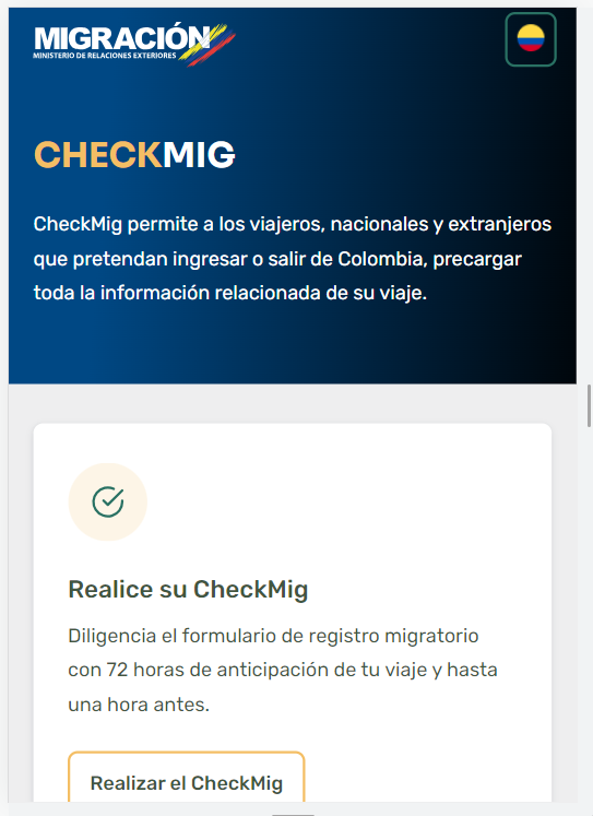 4 pasos que debes seguir para tramitar el Check-Mig en la página de ...