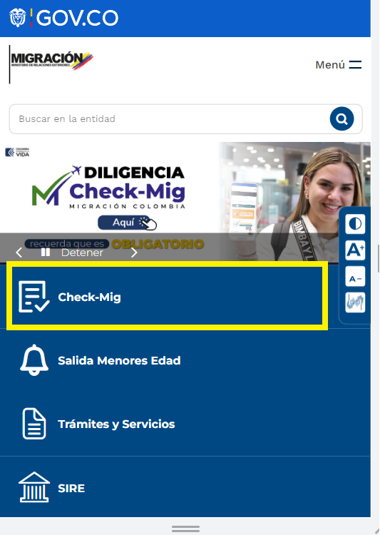 4 pasos que debes seguir para tramitar el Check-Mig en la página de ...
