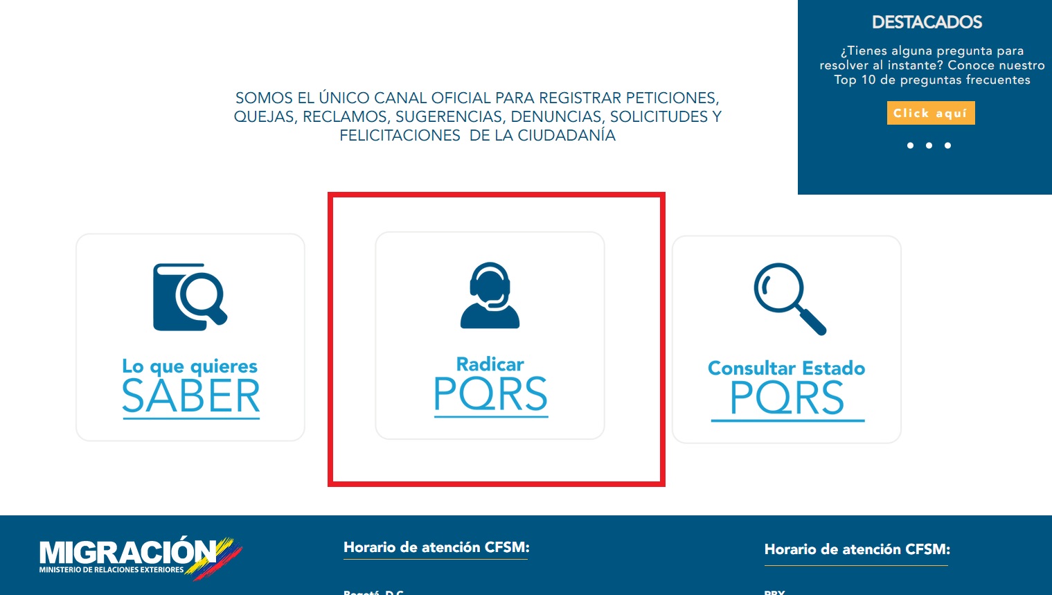 Sigue estos 7 pasos para radicar un PQR en la página de Migración Colombia - Info Pa'lante